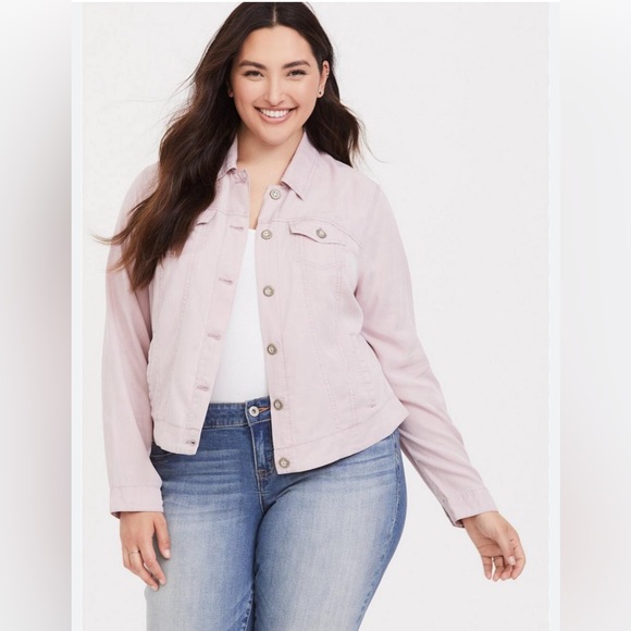 torrid | Jackets & Coats | Torrid Pink Jean Jacket Size 4 | Poshmark